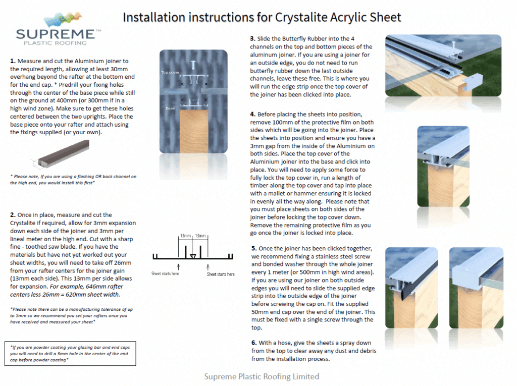 Crystalite Acrylic Sheet | Supreme Plastic Roofing Ltd